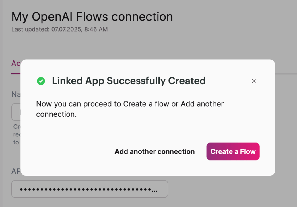 OpenAI / ChatGPT connector > Tutorial for Flows